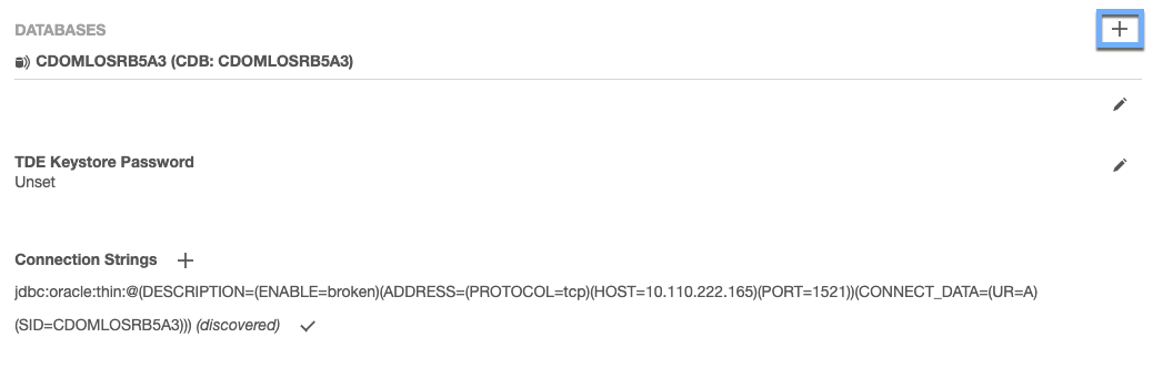 Adding a database to an Oracle environment